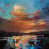 Golden Sky, Original Acrylic sunset Scottish Painting | Scott Naismith